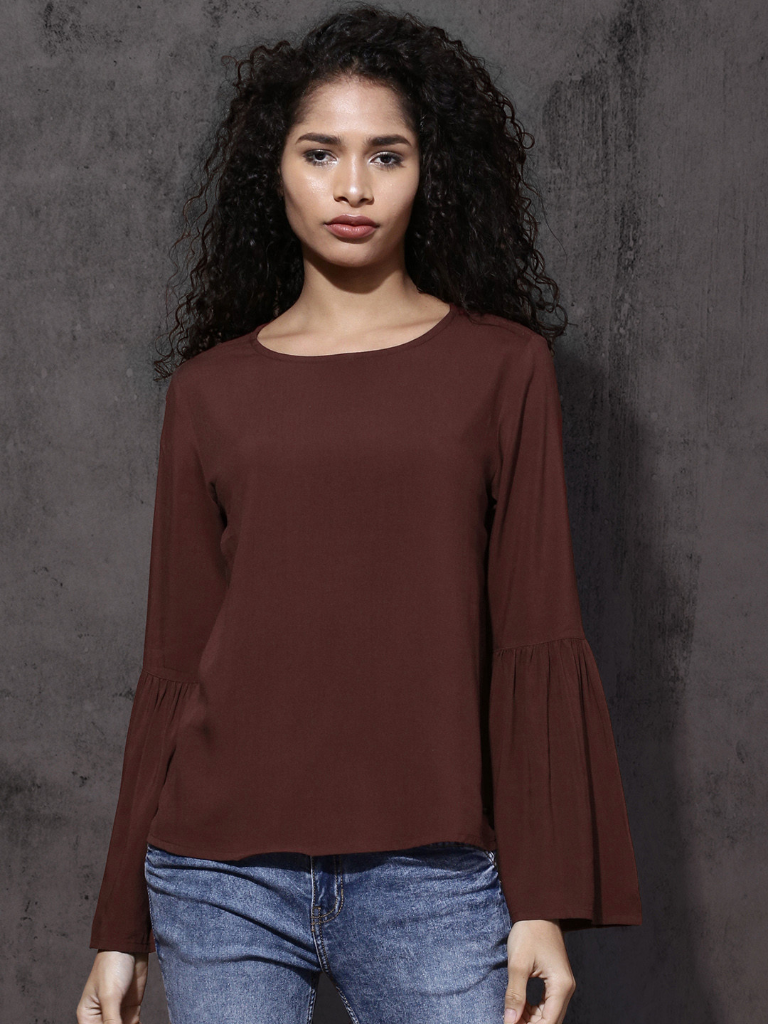 Buy Roadster Women Maroon Solid Top - Tops for Women 2136256 | Myntra