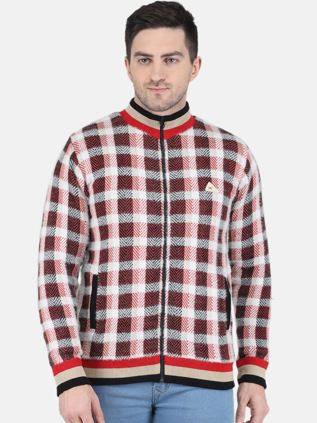 Buy Monte Carlo Men Checked Woolen Bomber Jacket - Jackets for Men ...