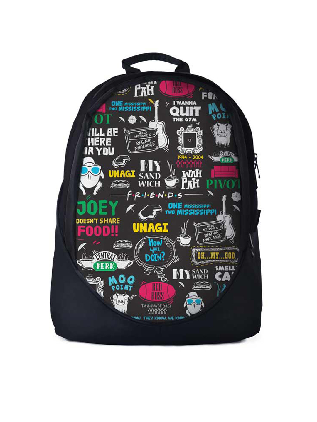 Buy The Souled Store Unisex Black F.R.I.E.N.D.S: Doodle Print Backpack ...