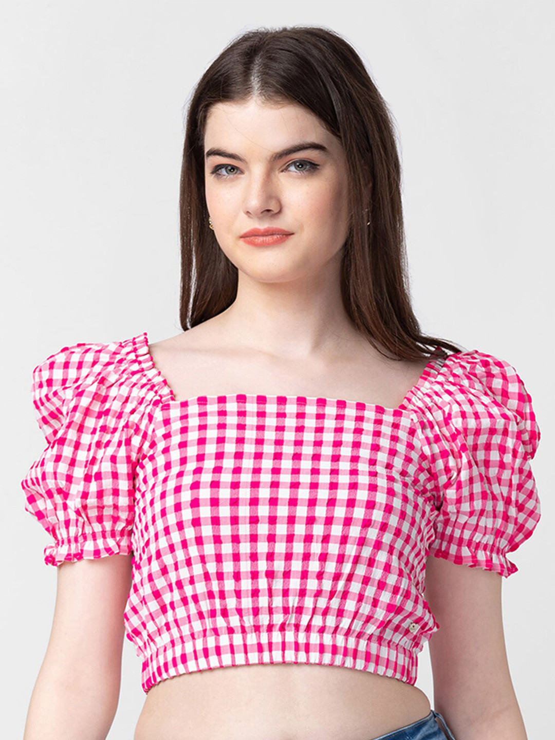 Buy SPYKAR Checked Crop Top - Tops for Women 21370444 | Myntra