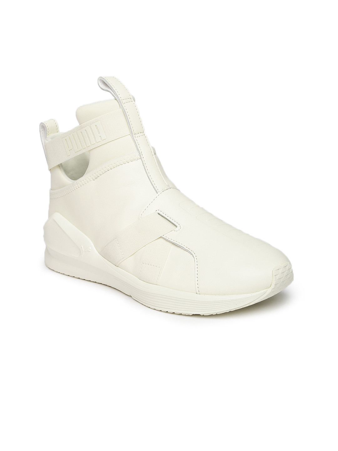 Buy Puma Women White Leather Mid Top Fierce Strap Training Or Gym Shoes ...