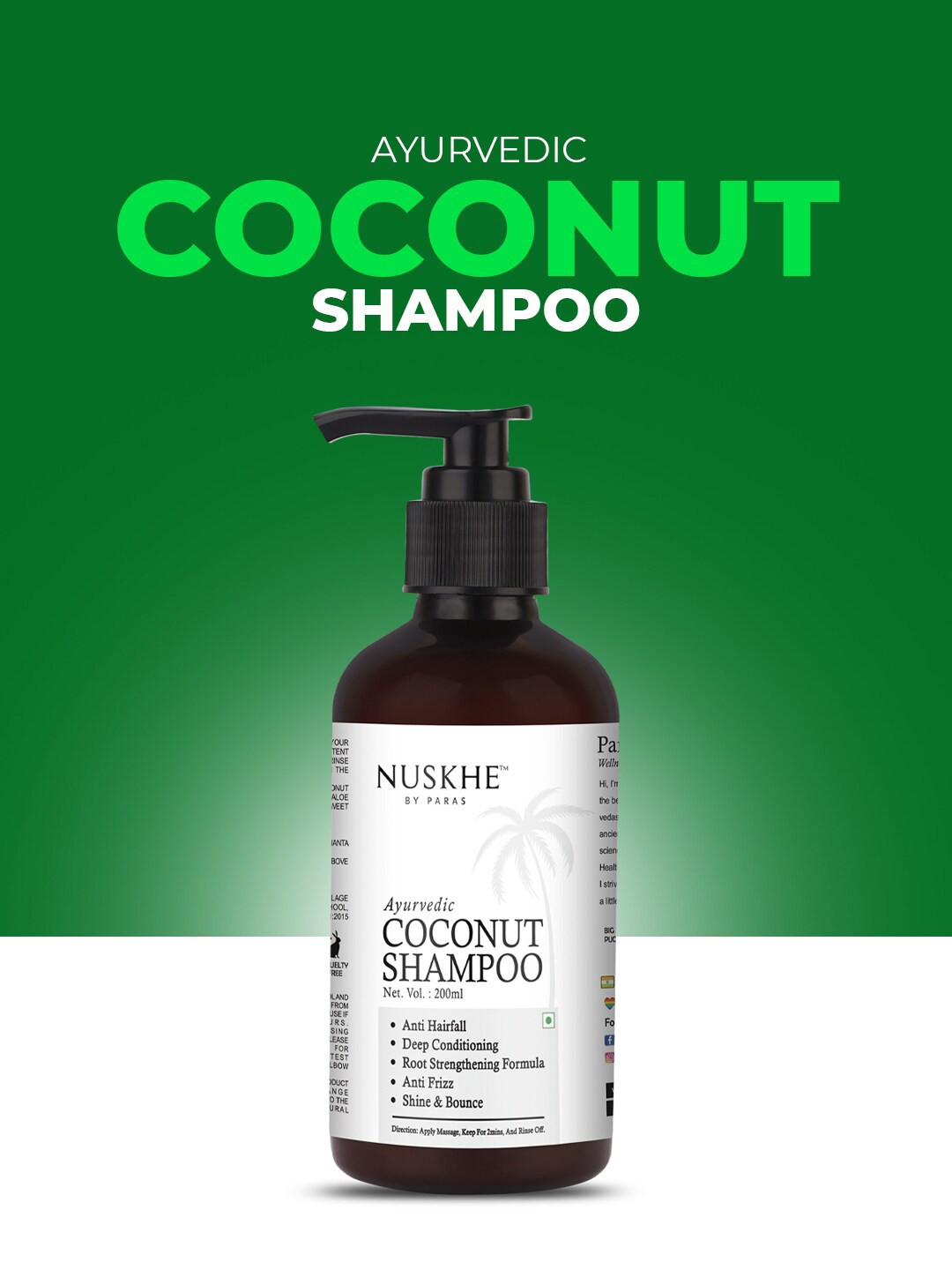 Buy Nuskhe By Paras Ayurvedic Coconut Shampoo With Aloevera & Keratin ...