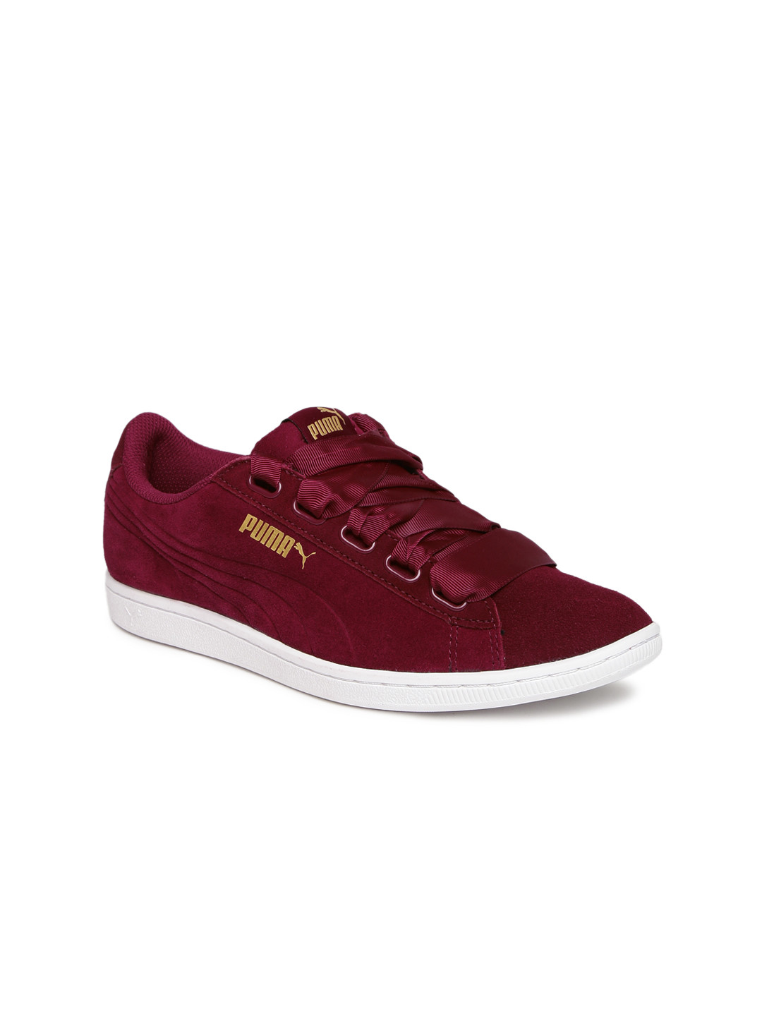 Buy Puma Women Maroon Vikky Ribbon Suede Sneakers - Casual Shoes for ...