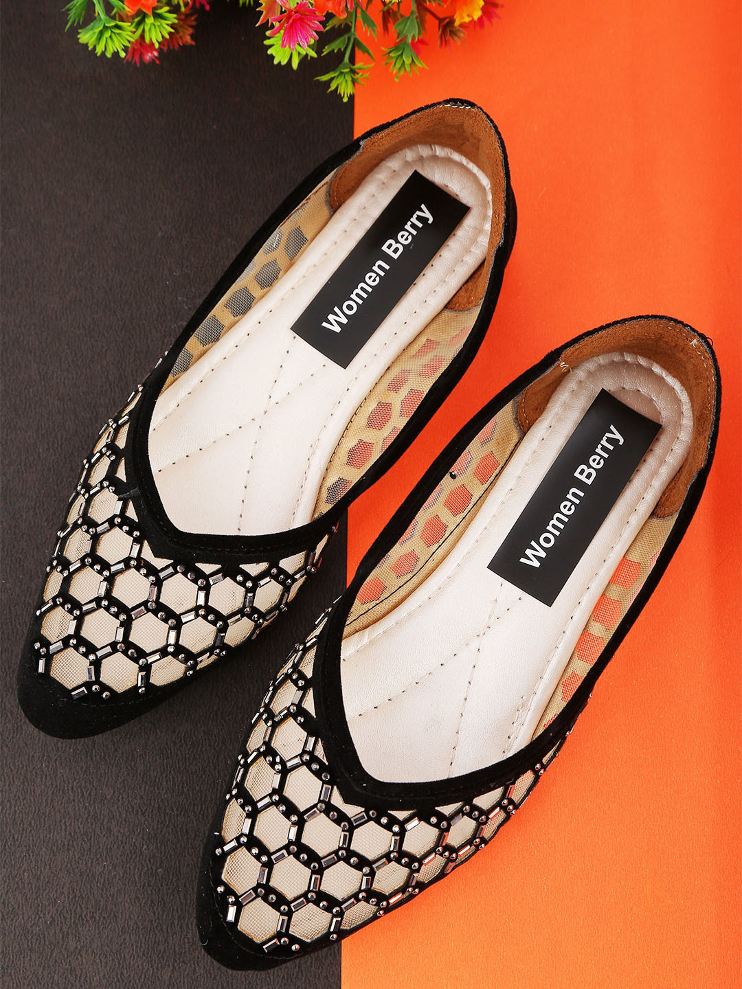 Buy WOMENS BERRY Women Embellished Ballerinas Flats - Ballerinas for ...