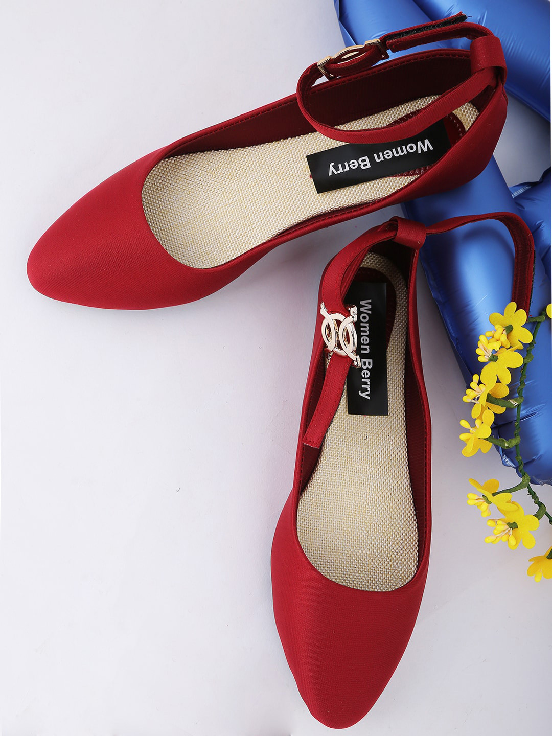 Buy WOMENS BERRY Women Embellished Ballerinas Flats - Ballerinas for ...