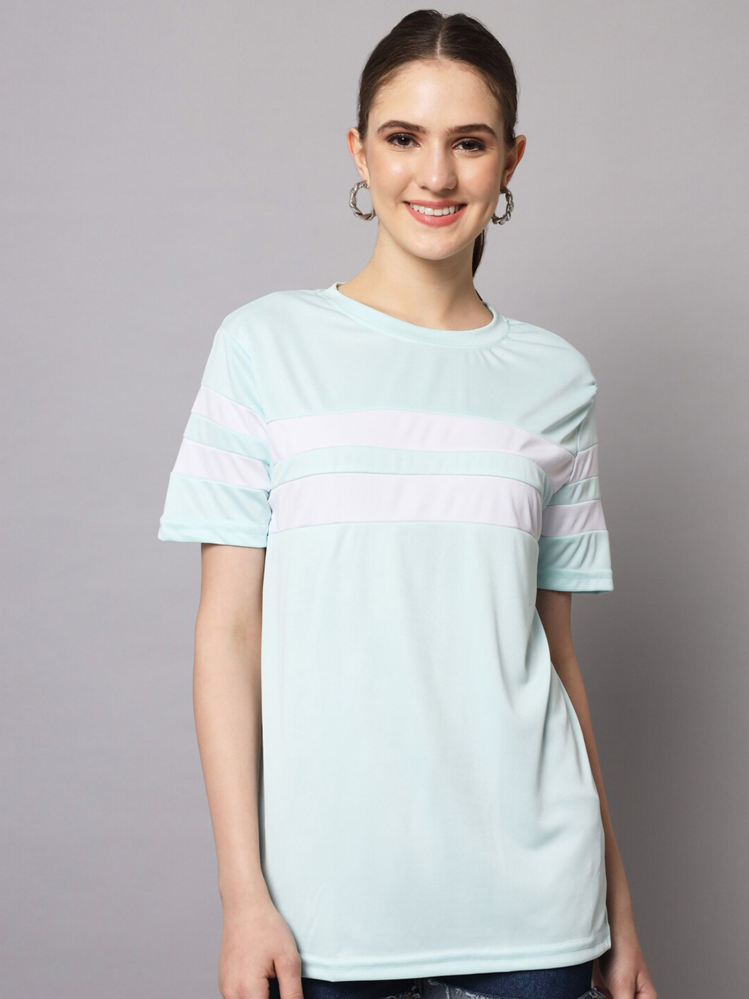 Buy Rodzen Women Colourblocked Longline T Shirt - Tshirts for Women ...