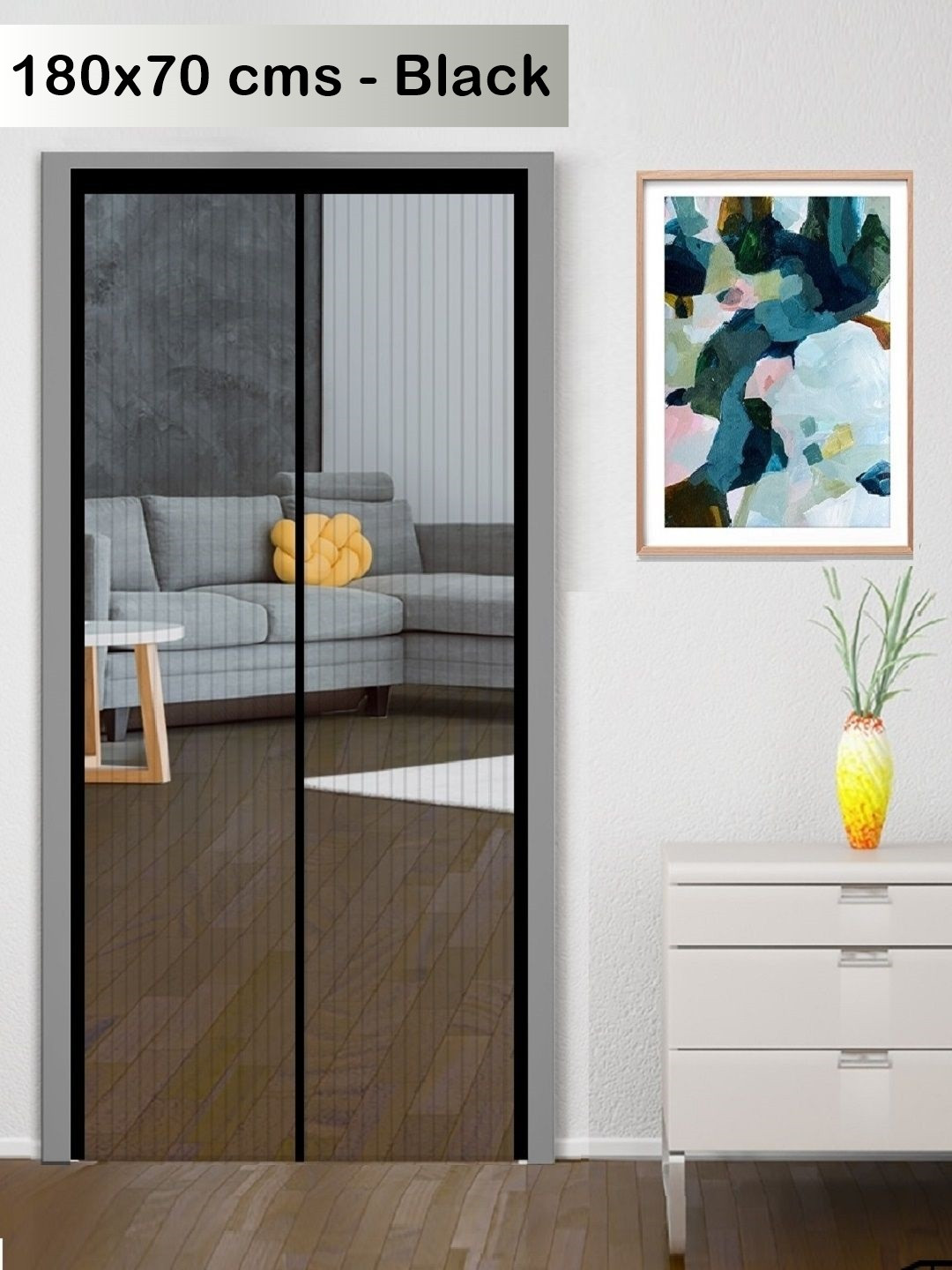 Buy Classic Mosquito Net Black Door Mosquito Net With Magnet - Mosquito ...