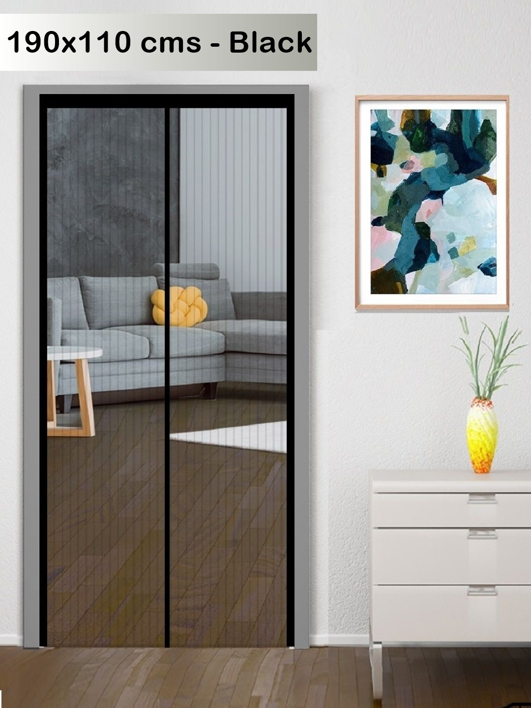 Buy Classic Mosquito Net Black Magnet Self Closing Mosquito Net For ...