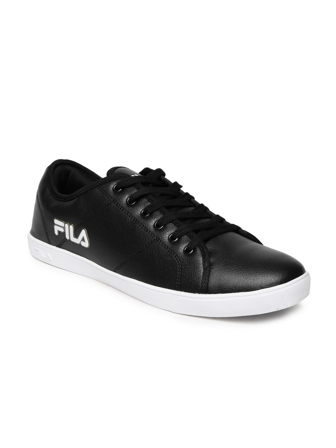 Buy FILA Men Black Solid Mid Top Sneakers - Casual Shoes for Men ...