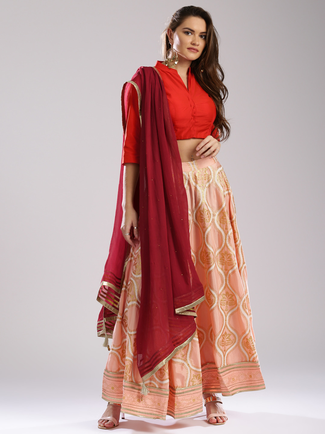 Buy W Maroon Embellished Dupatta - Dupatta for Women 2138069 | Myntra