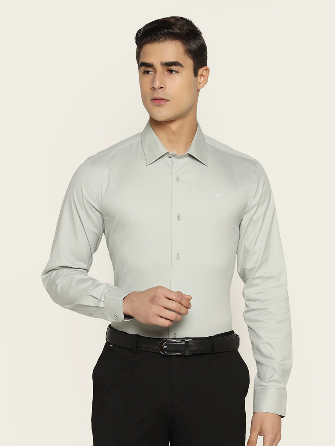 Buy Blackberrys TechPro Men Grey Solid Formal Shirts - Shirts for Men ...