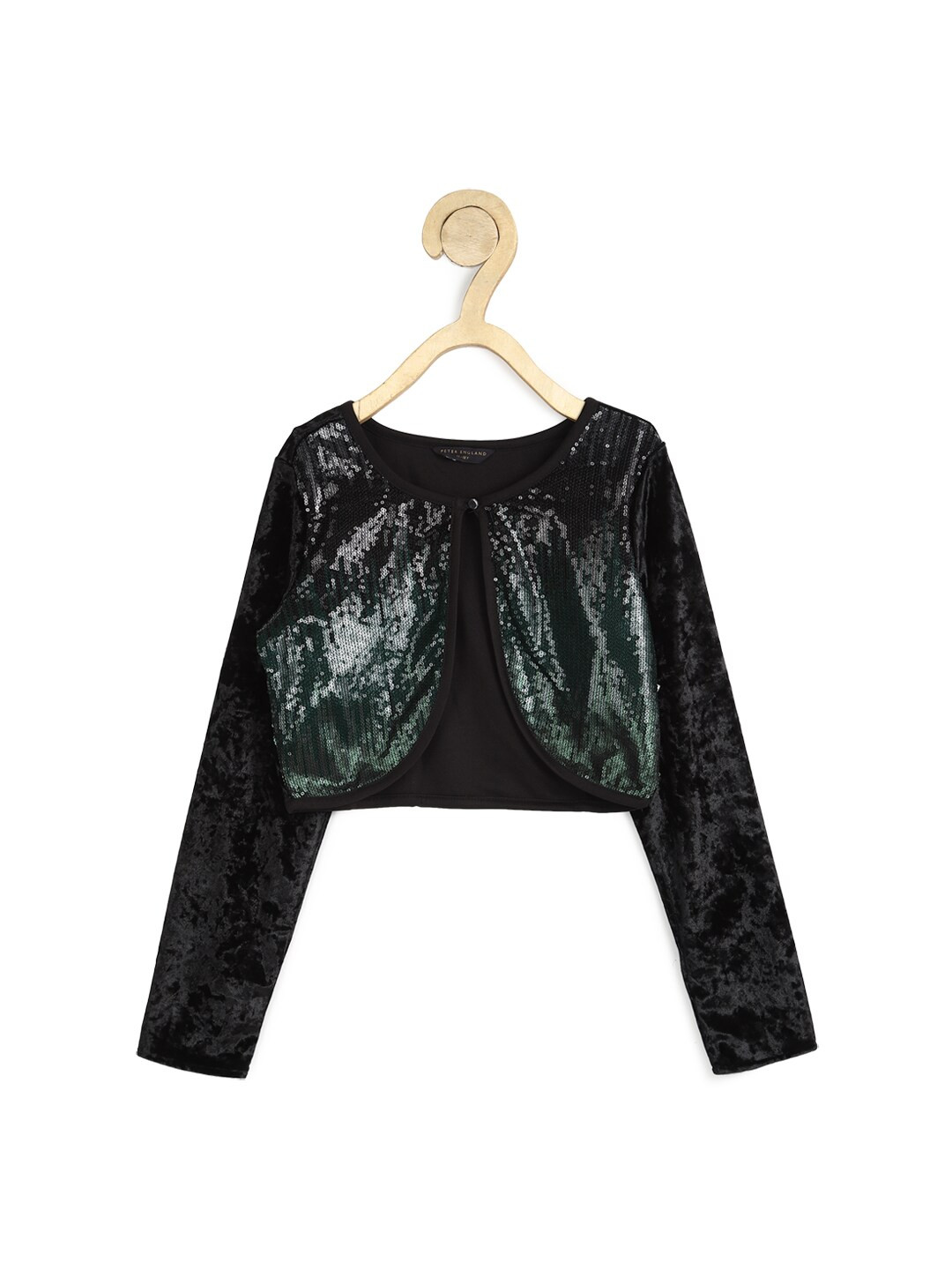 Buy Peter England Girls Sequin Embellished Button Shrug - Shrug for ...