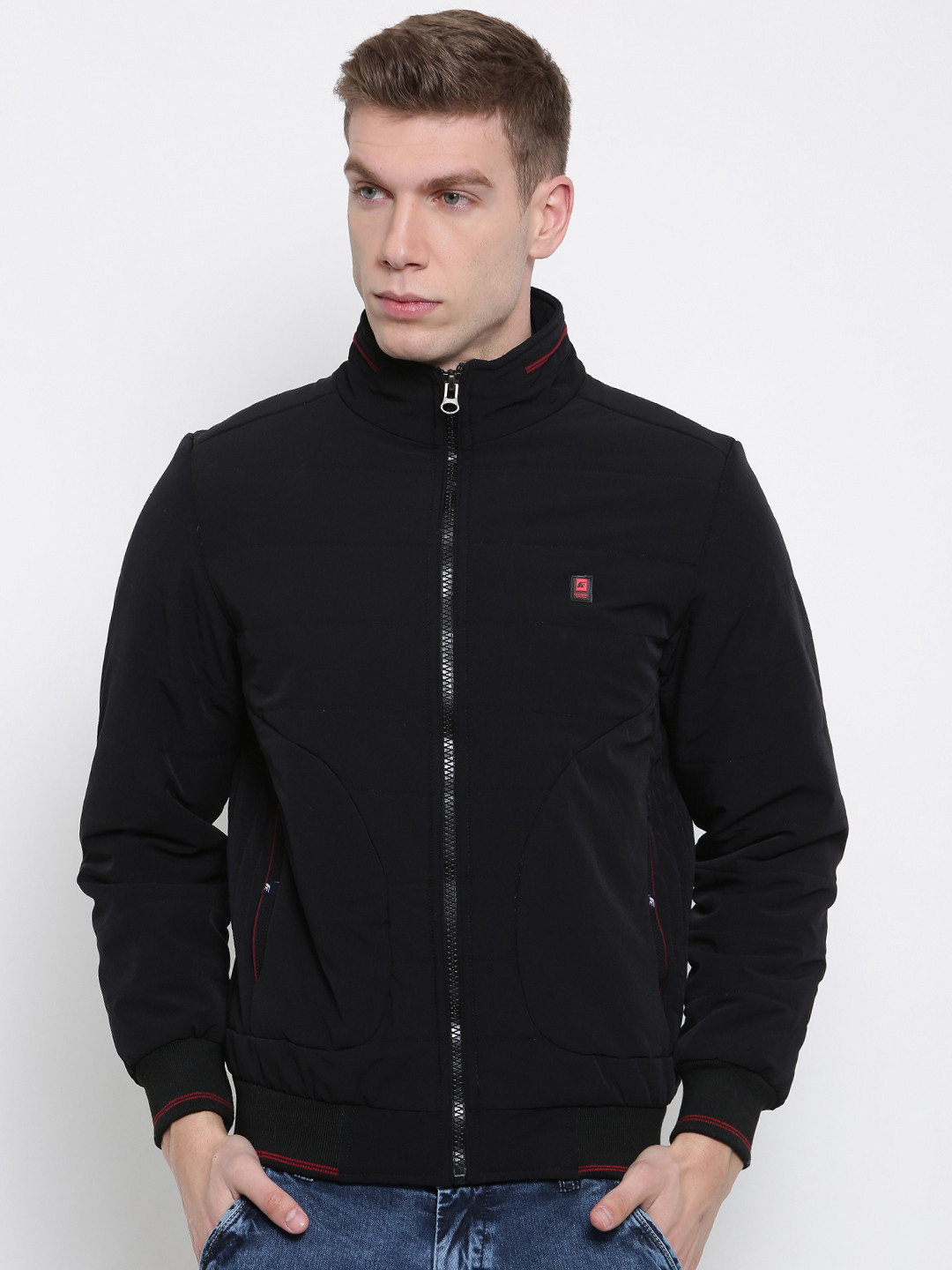 Buy Fort Collins Men Black Solid Puffer Jacket - Jackets for Men ...