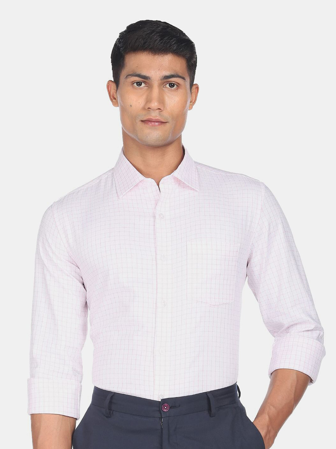 Buy AD By Arvind Men Checked Pure Cotton Formal Shirt - Shirts for Men ...