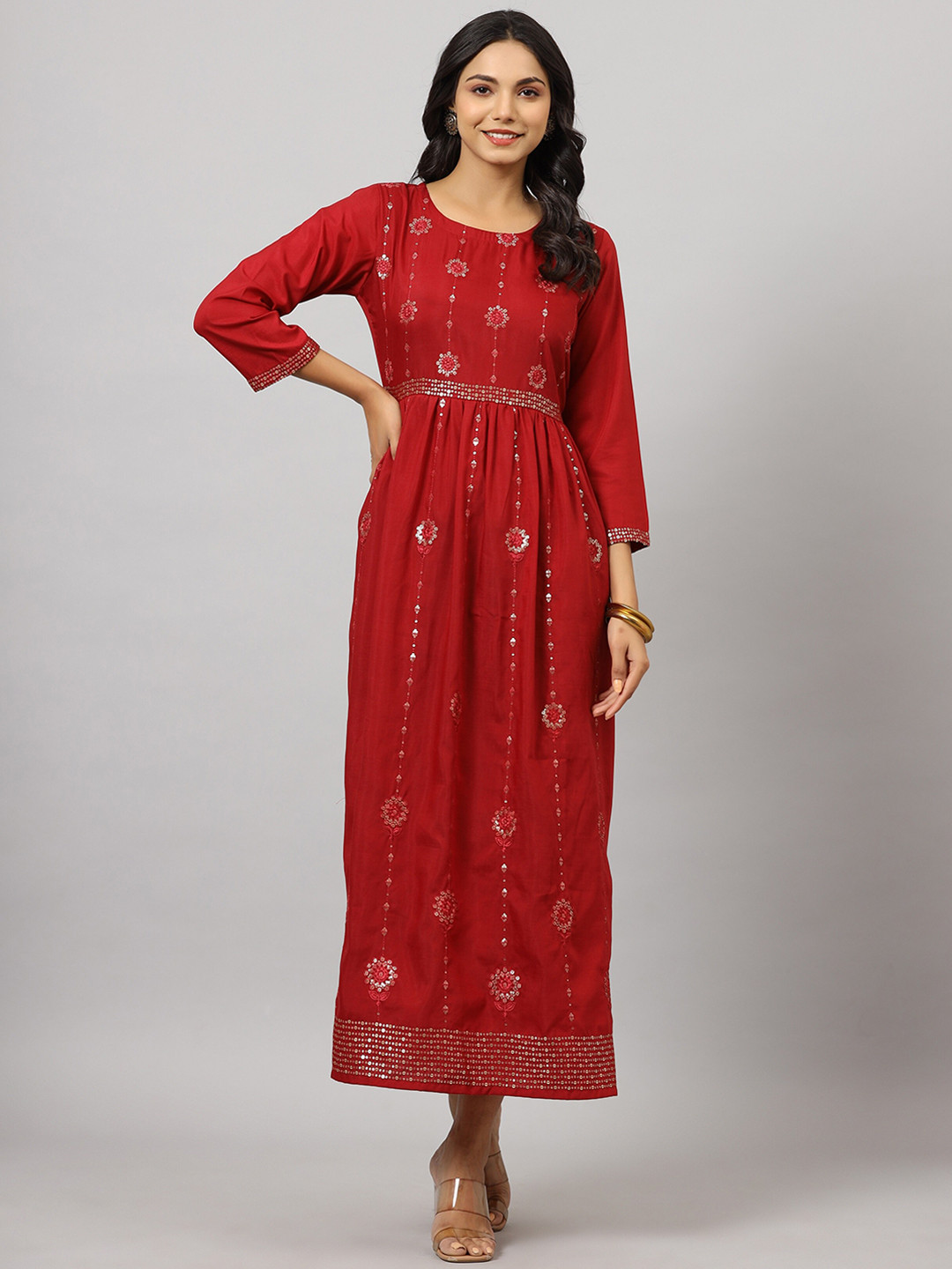 Buy Juniper Cotton Embroidered Ethnic Dresses - Ethnic Dresses for ...