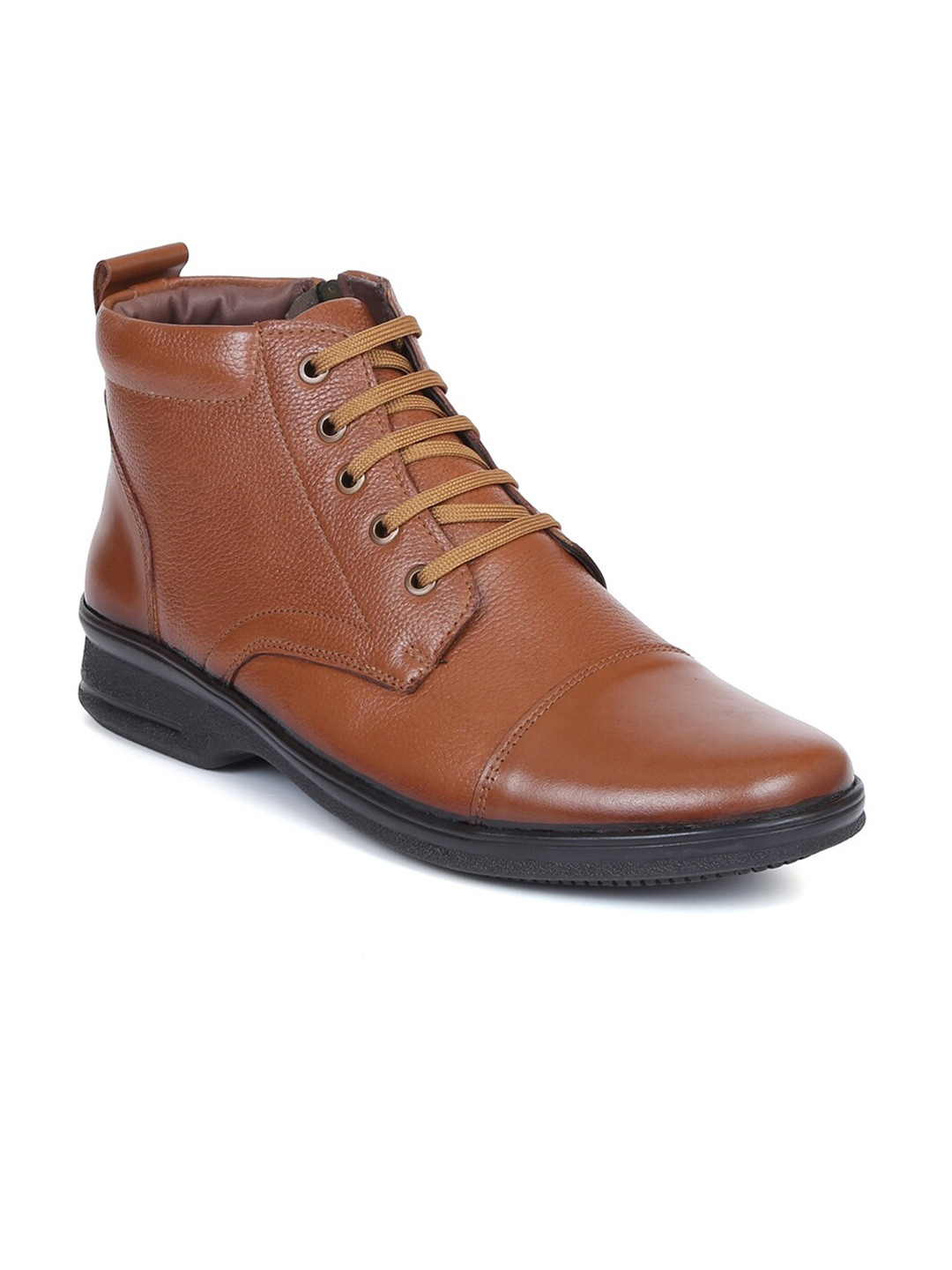 Buy Zoom Shoes Men Leather Mid Top Derbys Boots - Boots for Men ...