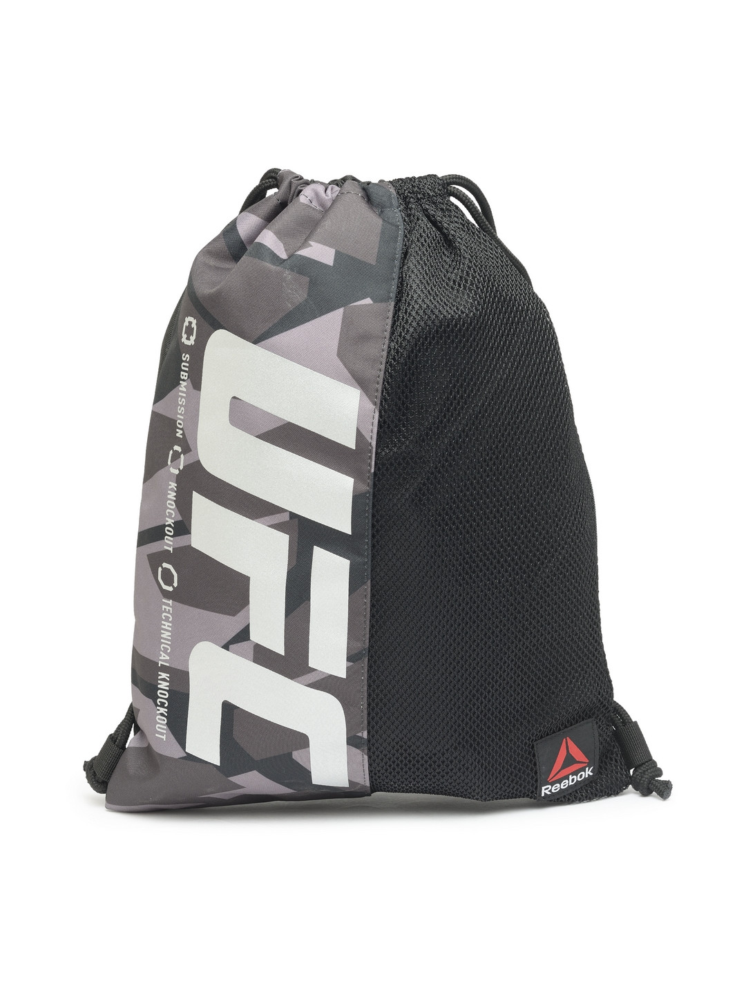 Buy Reebok Unisex Black & Grey UFC Gymsack Printed Backpack - Backpacks ...