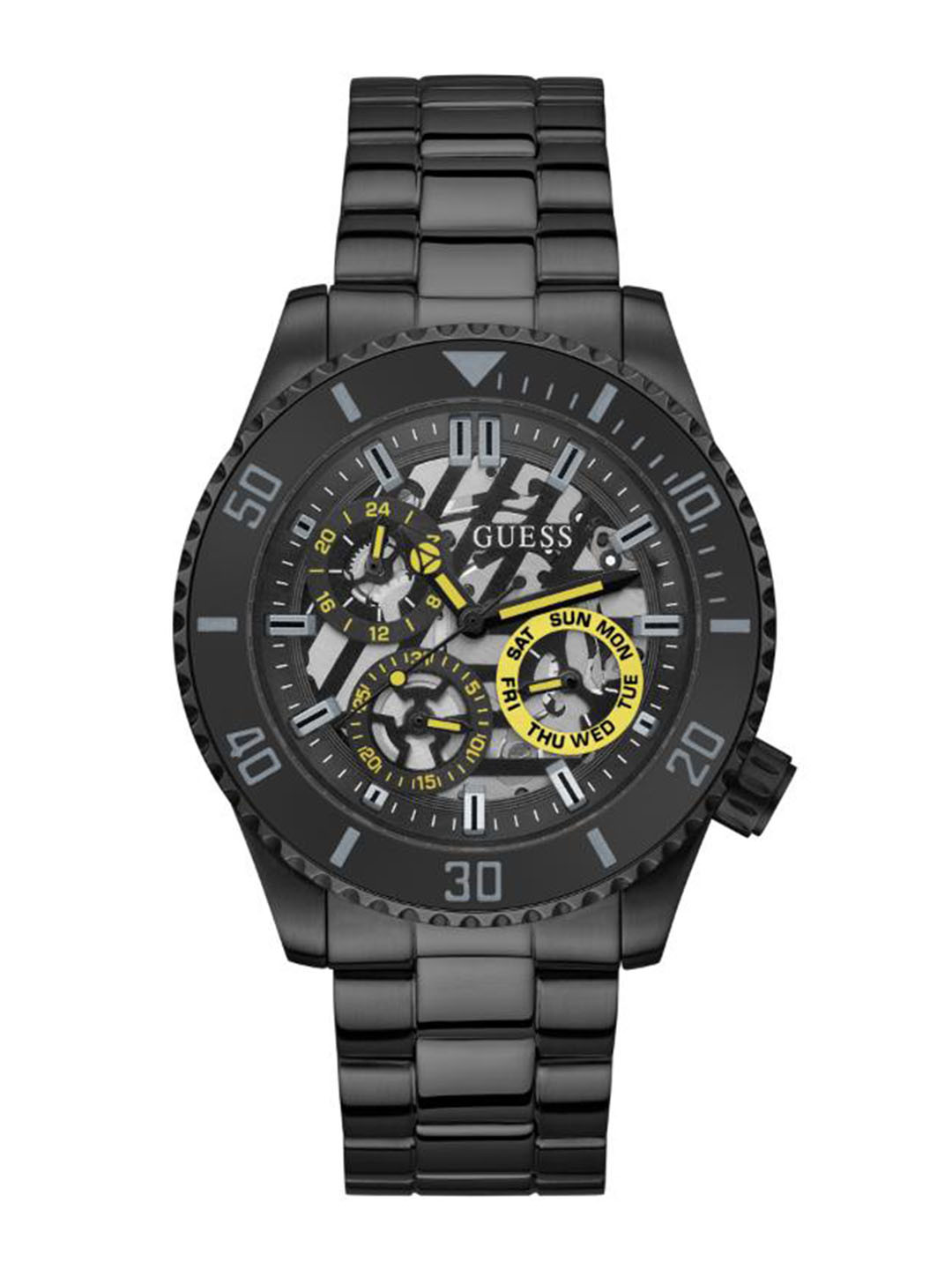 Buy GUESS Men Skeleton Dial & Straps Analogue Watch - Watches for Men ...