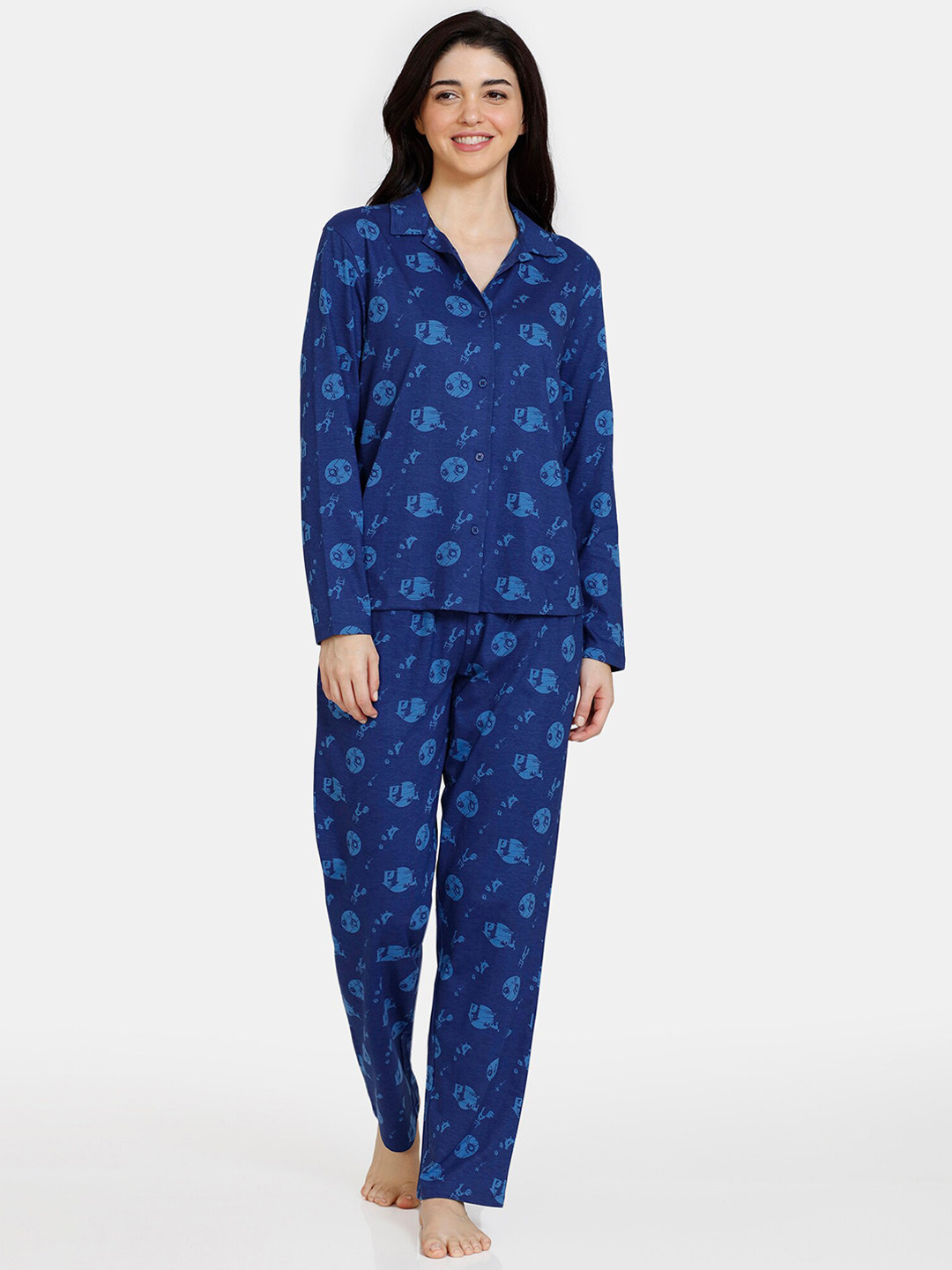 Buy Zivame Women Printed Pure Cotton Night Suit - Night Suits for Women ...