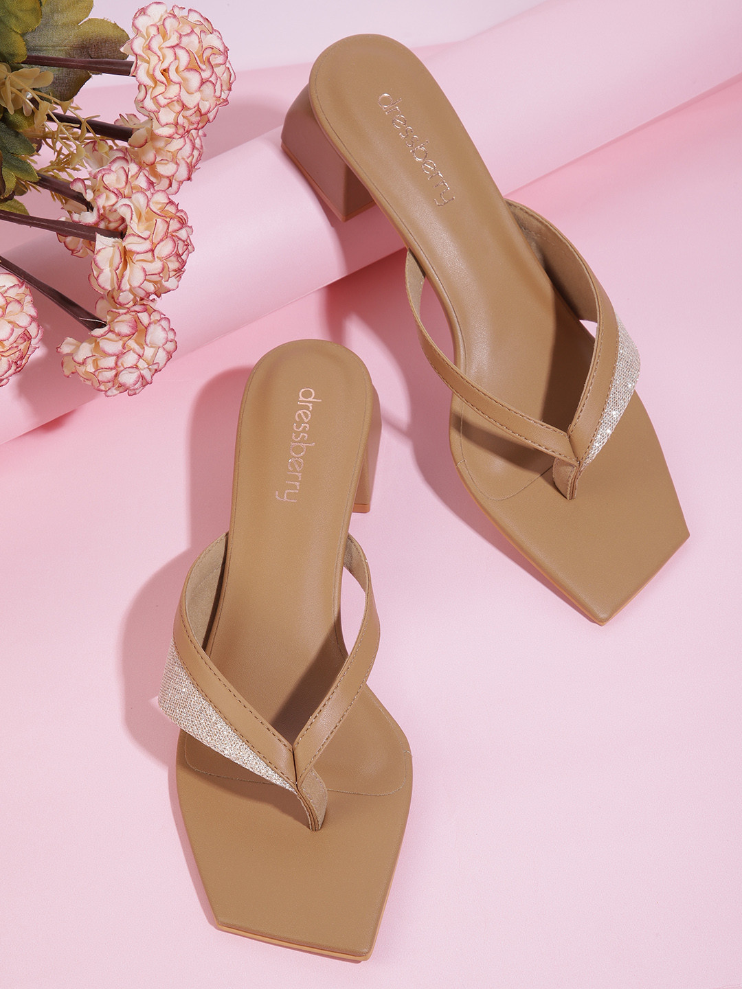 Buy DressBerry Shimmery Colorblocked Block Heels - Heels for Women ...