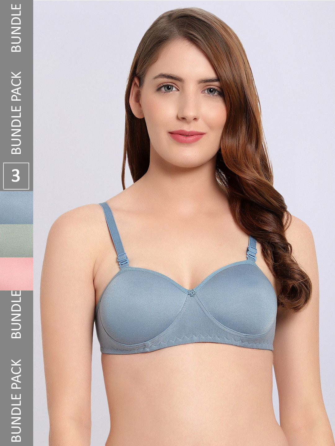 Buy JJAAGG T Pack Of 3 Lightly Padded Medium Support Non Wired Everyday Bra - Bra for Women ...