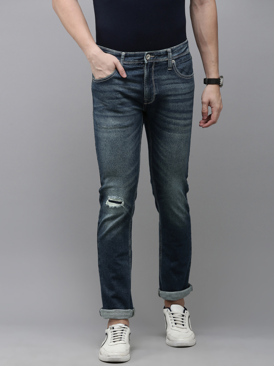 Buy BEAT LONDON By PEPE JEANS Vapour Slim Fit Slash Knee Heavy Fade Stretchable Jeans - Jeans ...