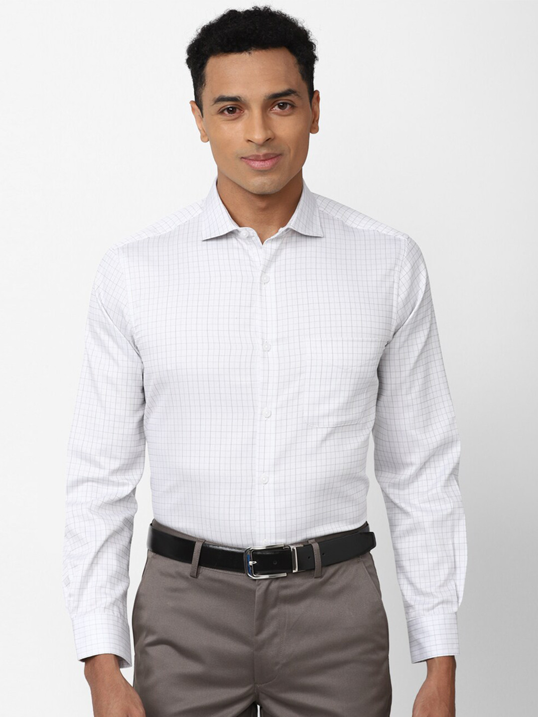 Buy Peter England Elite Men Grid Tattersall Checks Checked Formal Shirt ...