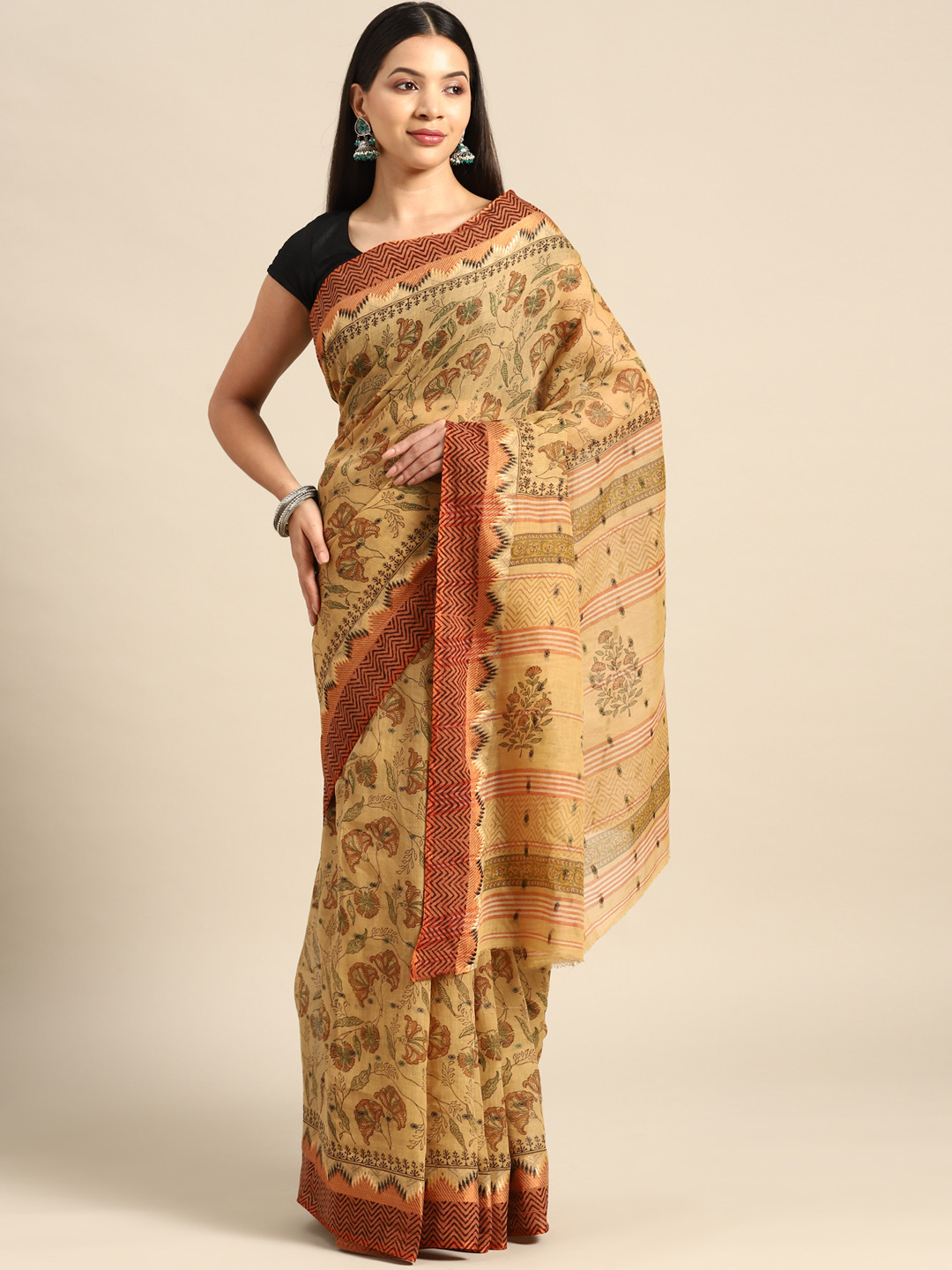 Buy BUTA BUTI Floral Print Pure Cotton Saree - Sarees for Women ...