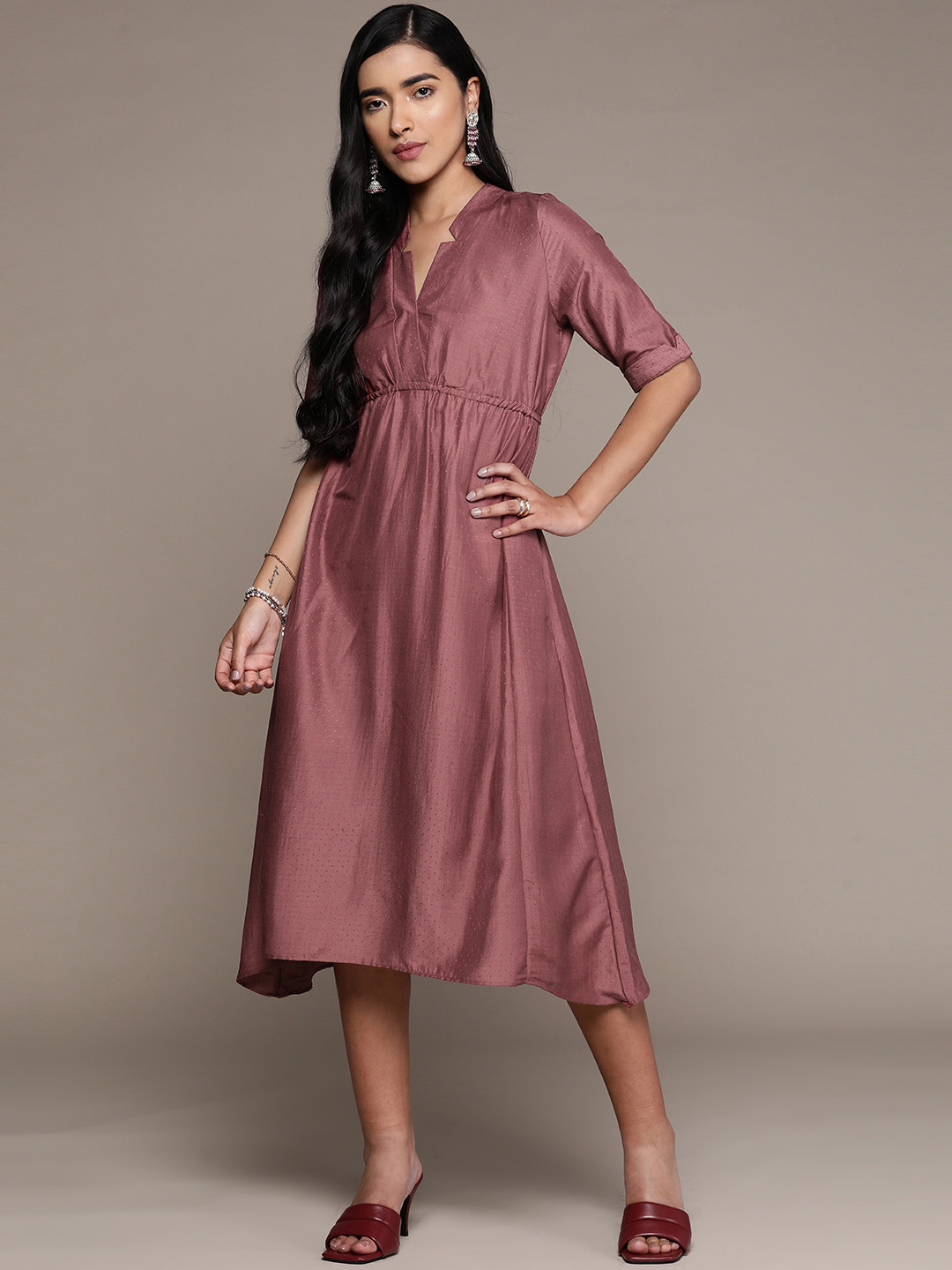 Buy Aarke Ritu Kumar Chiffon A Line Midi Ethnic Dress - Ethnic Dresses ...