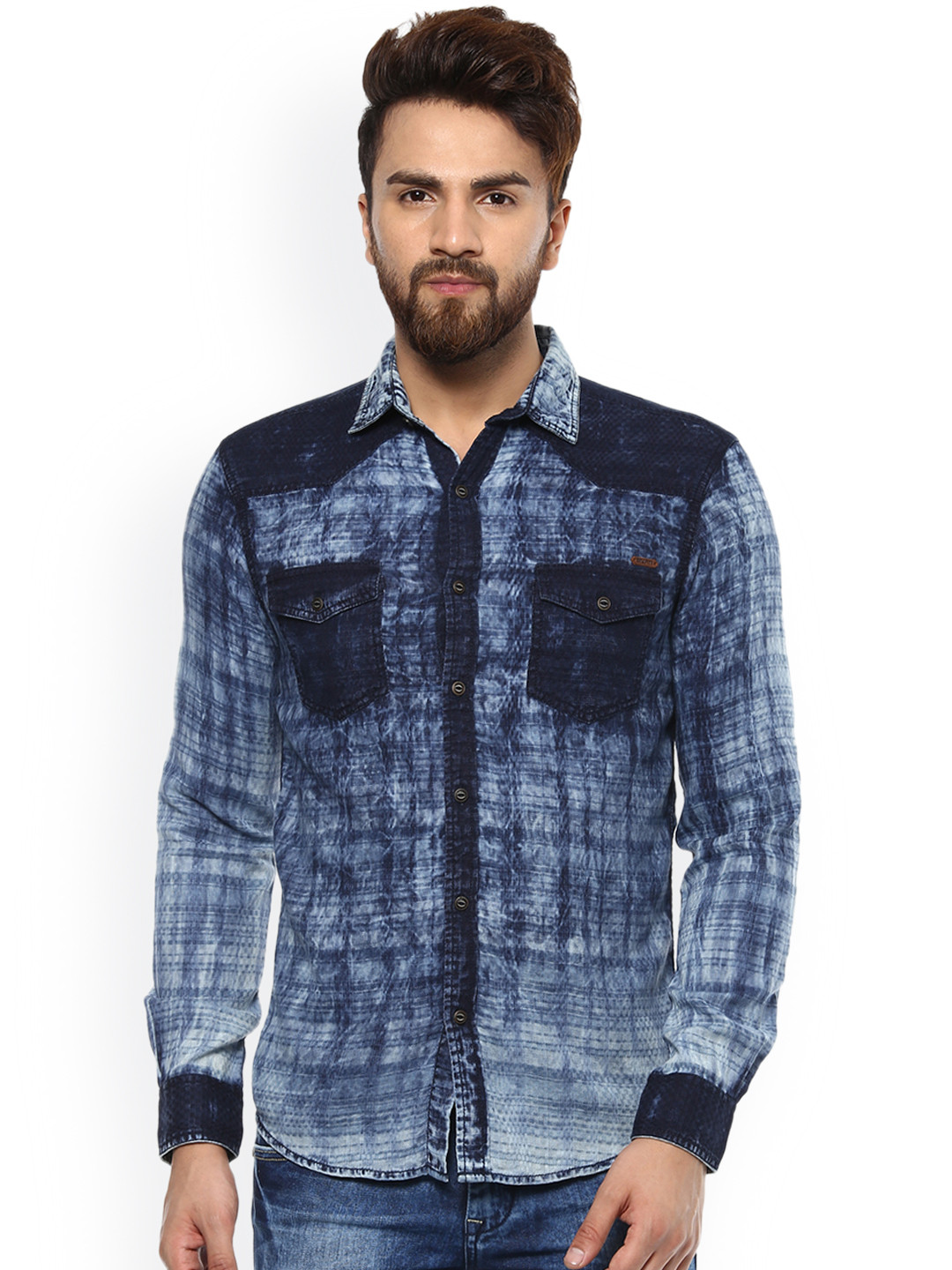 Buy Mufti Men Grey Slim Fit Solid Casual Shirt - Shirts for Men 2141485 ...