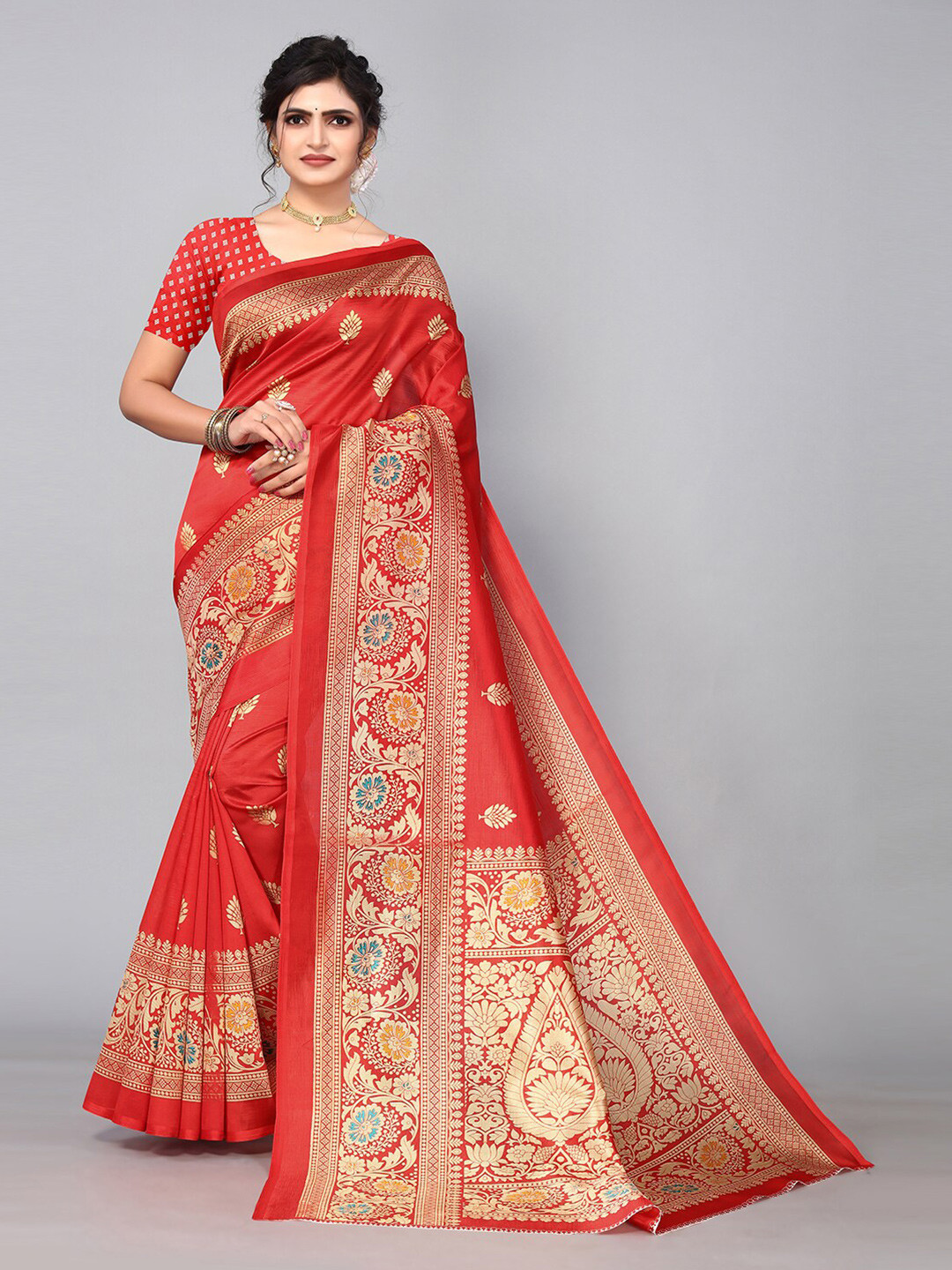 Buy KALINI Floral Printed Art Silk Saree - Sarees for Women 21418478 ...