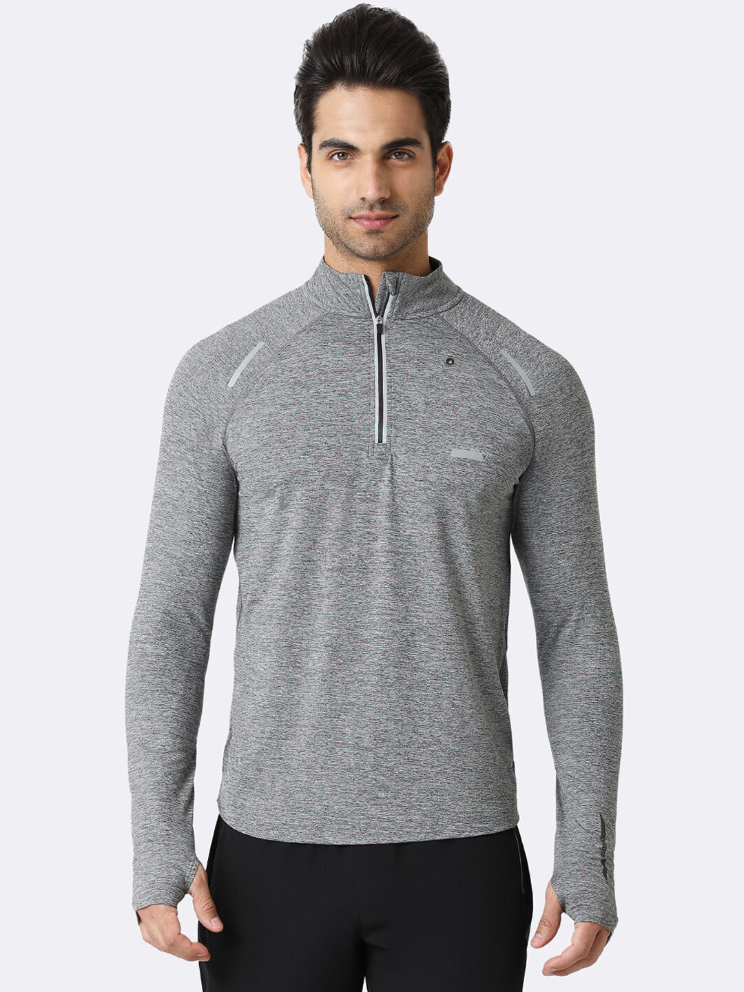 Buy Van Heusen Men Grey Solid Swift Dry Odour Shield Active Jacket ...