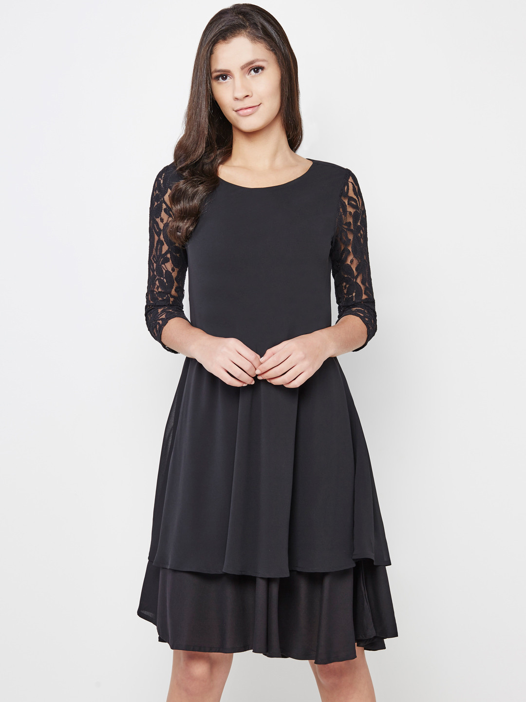 Buy AND Women Black Solid A Line Dress - Dresses for Women 2142156 | Myntra