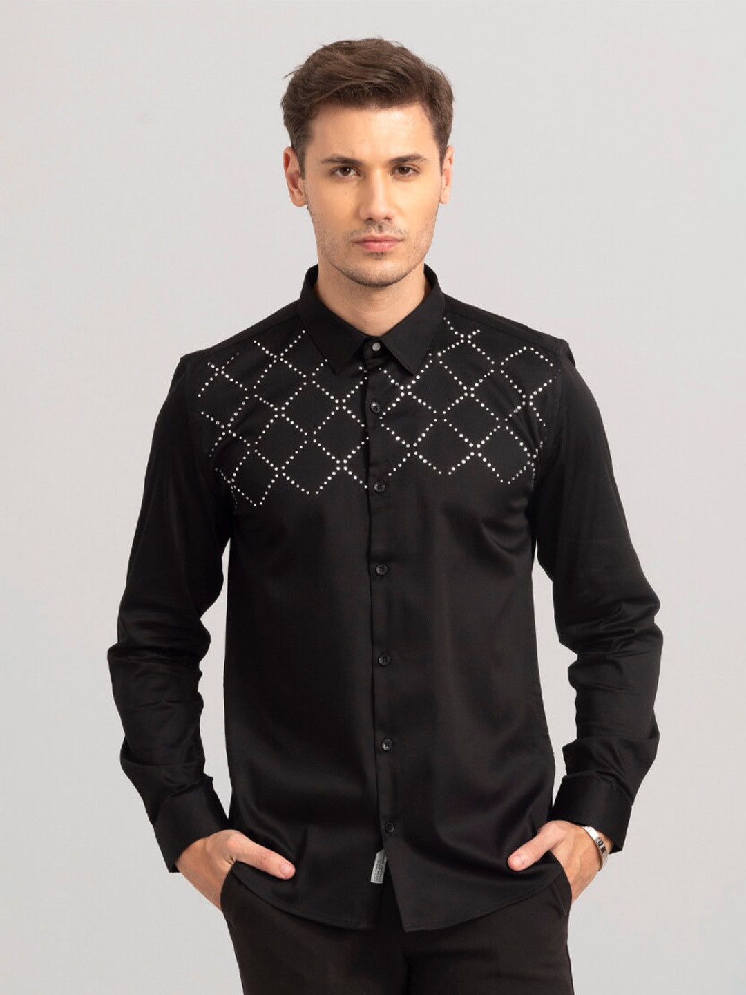 Buy Snitch Men Black Slim Fit Casual Shirt - Shirts for Men 21424238 ...