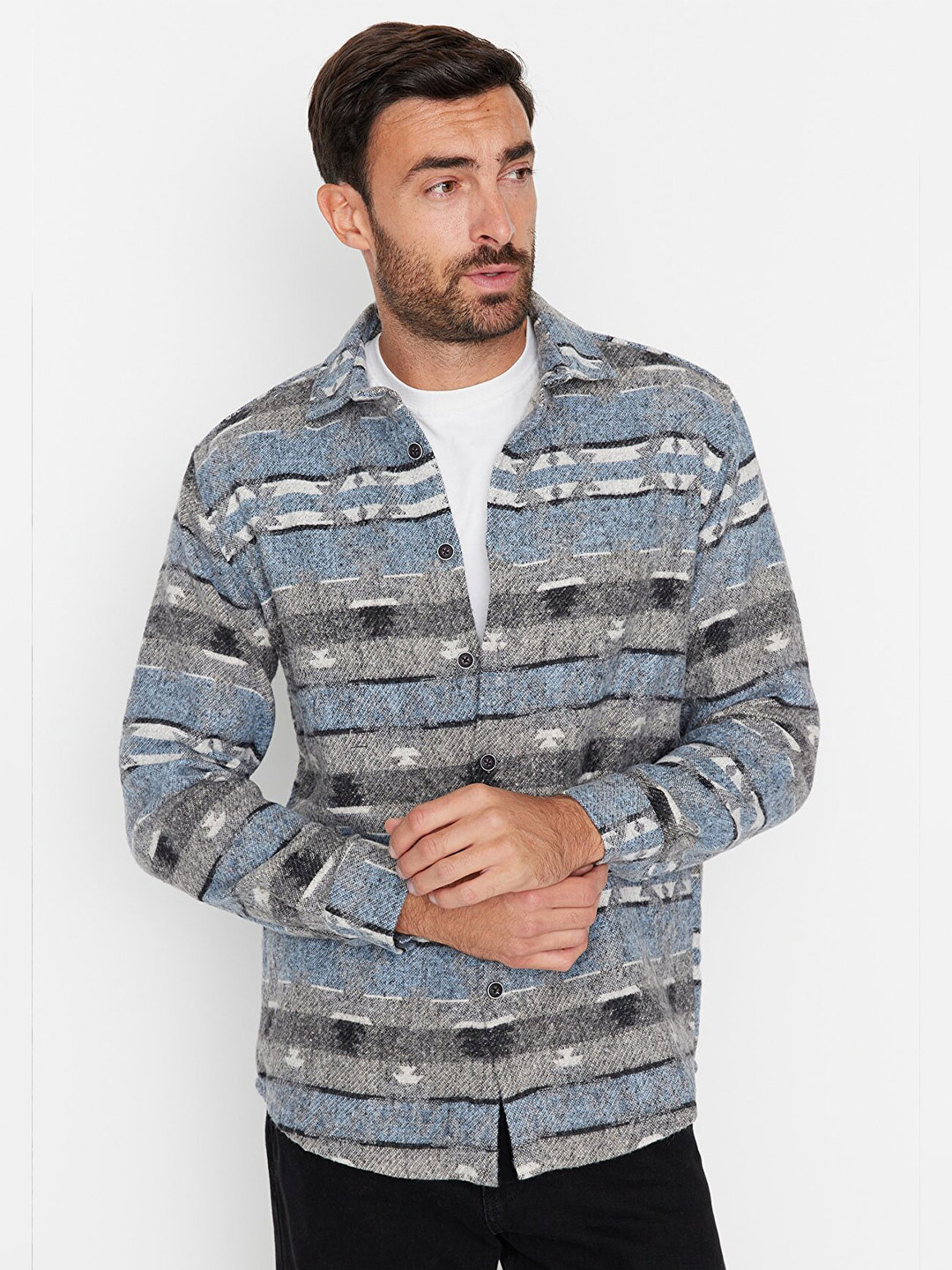 Buy Trendyol Men Horizontal Stripes Striped Casual Shirt - Shirts for ...