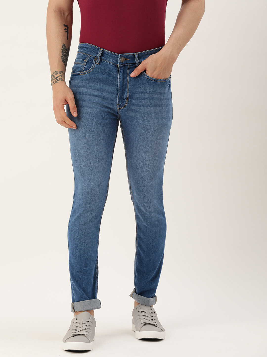 Buy FOREVER 21 Men Mid Rise Light Fade Stretchable Jeans - Jeans for ...