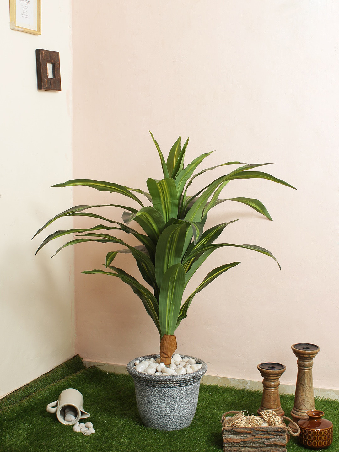 Buy Fourwalls Green Dracaena Artificial Plants Without Pot - Artificial ...