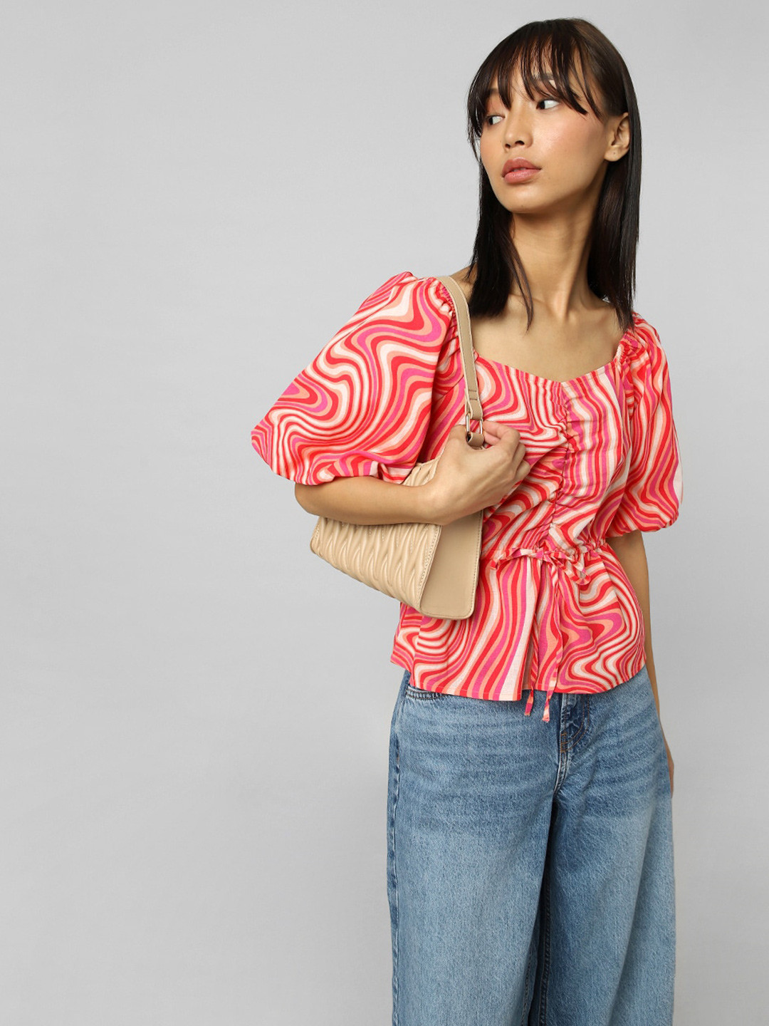 Buy ONLY Red Print Top - Tops for Women 21431794 | Myntra
