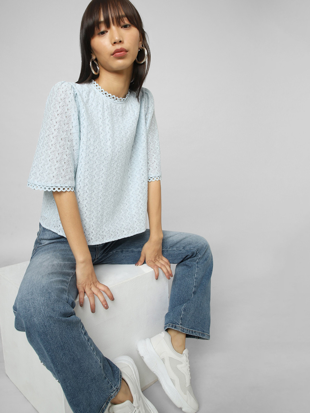 Buy ONLY Self Design Cotton Boxy Top - Tops for Women 21431802 | Myntra