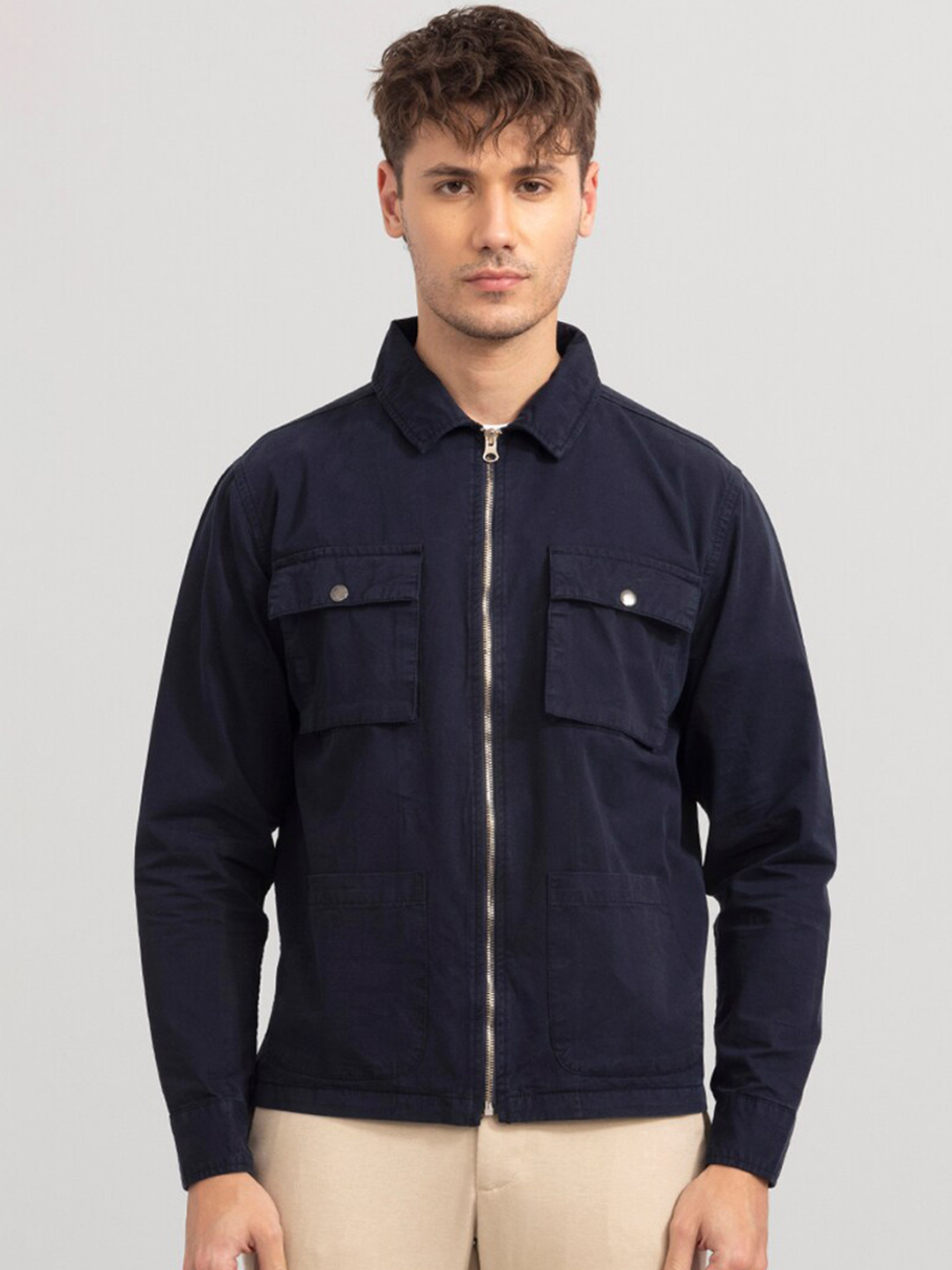 Buy Snitch Men Cotton Spread Collar Tailored Jacket - Jackets for Men ...