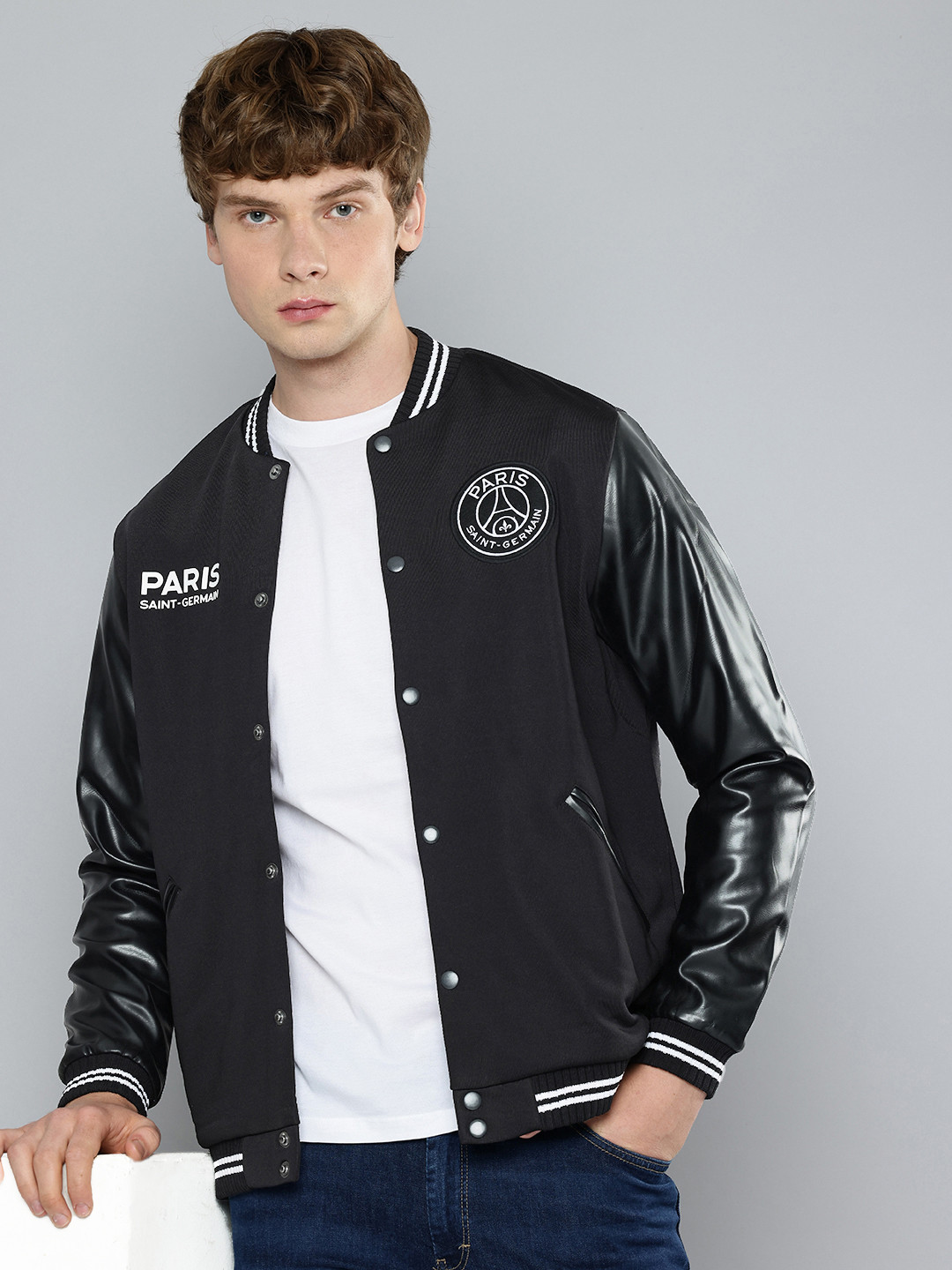 Buy PSG Men Paris Saint Germain Varsity Jacket - Jackets for Men ...