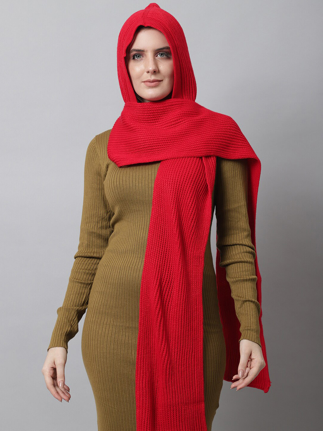 Buy ELLIS Women Self Design Knitted Acrylic Muffler - Mufflers for ...