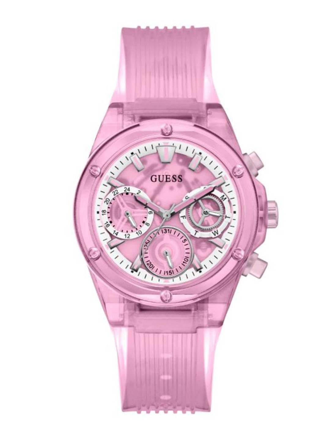 Buy GUESS Women Purple Embellished Dial & Purple Straps Analogue Watch ...