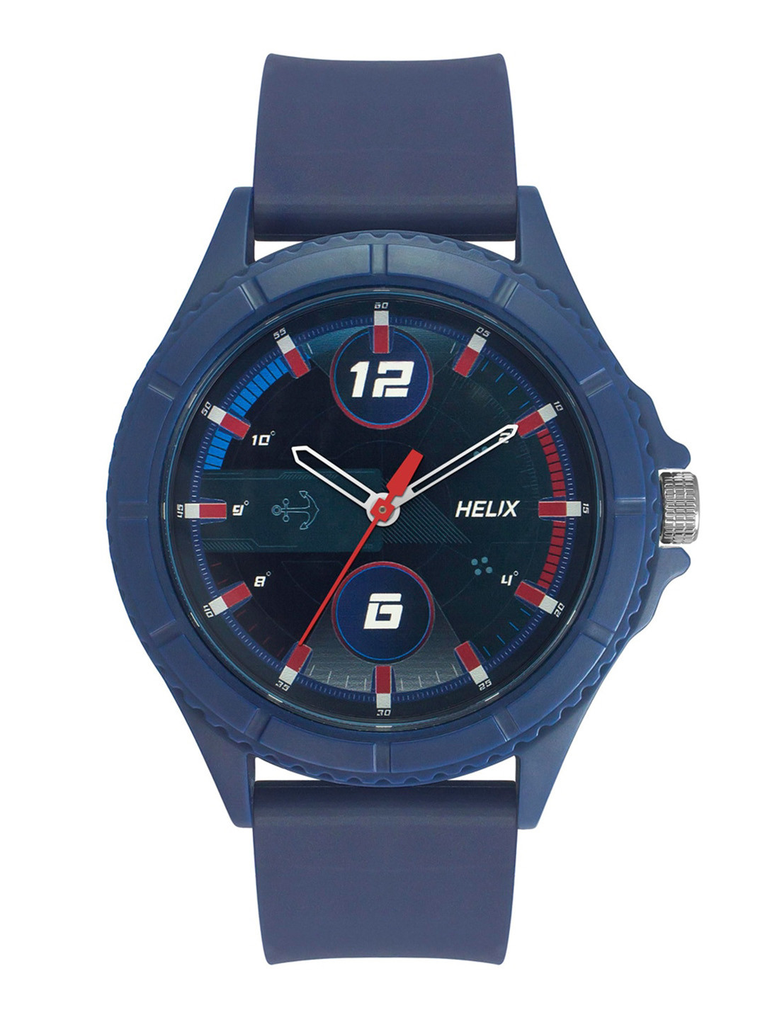 Buy Helix By Timex Black/Blue Round Dial Analog Silicone Men Watch ...