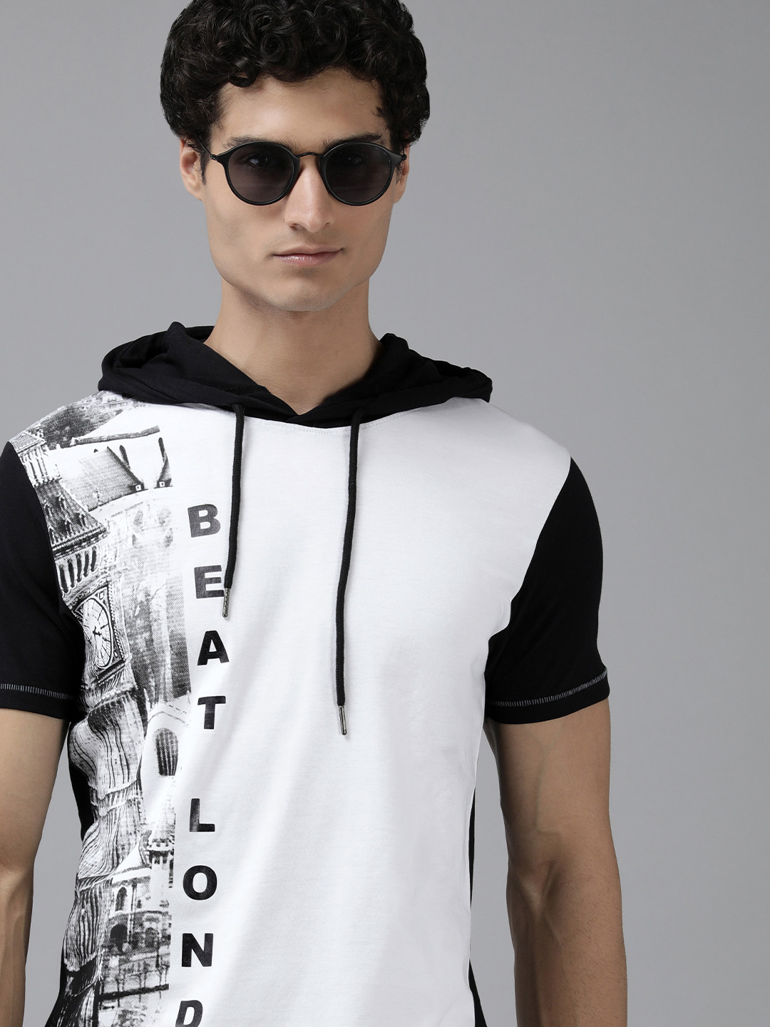 Buy BEAT LONDON By PEPE JEANS Men Pure Cotton Printed Hooded Slim Fit T ...