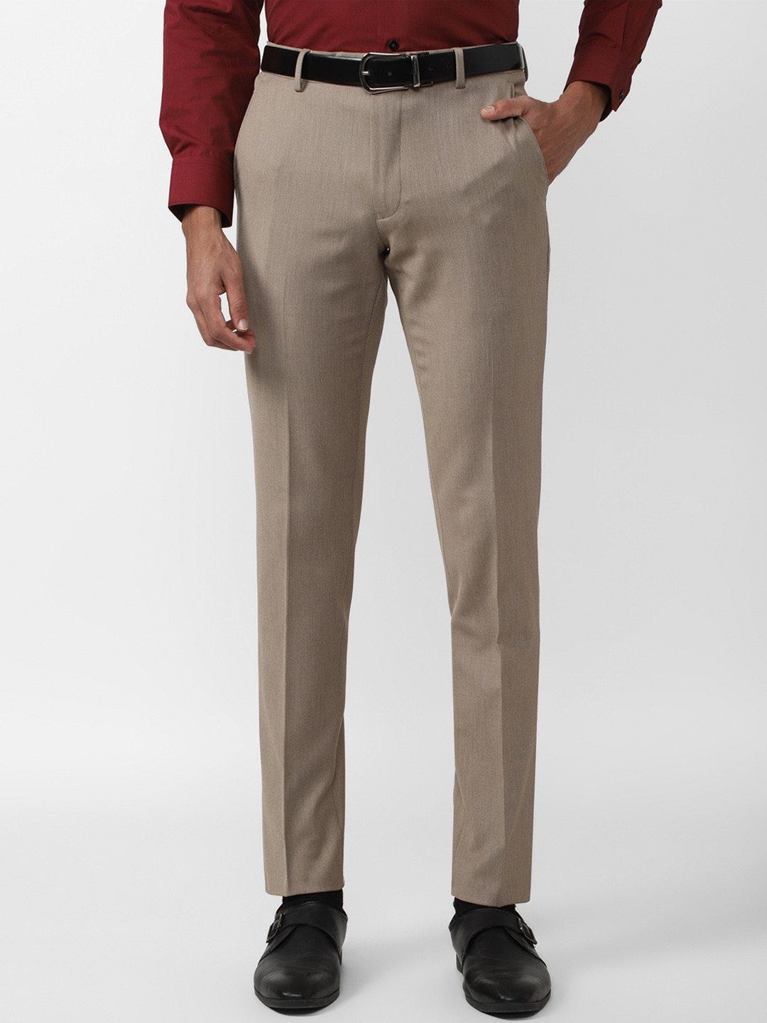 Buy Van Heusen Men Slim Fit Trousers - Trousers for Men 21439592 | Myntra
