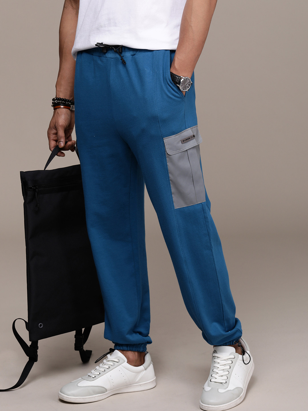 Buy FORCE IX Men Solid Relaxed Fit Mid Rise Knitted Pure Terry Cotton ...