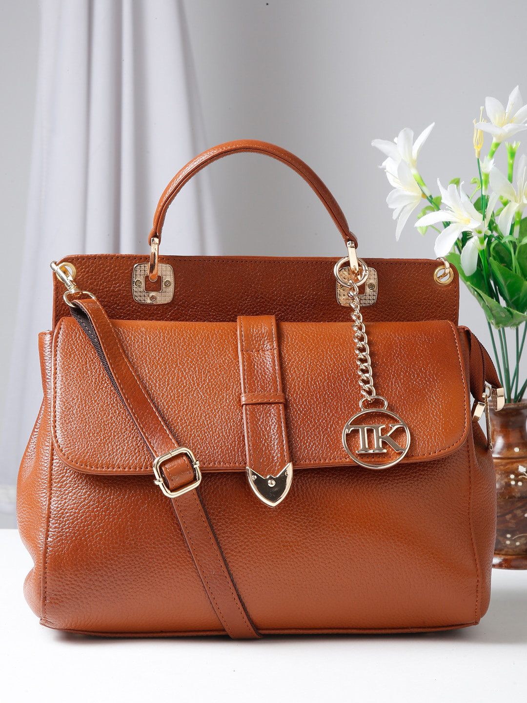 Buy Teakwood Leathers Structured Handheld Bag - Handbags for Women ...