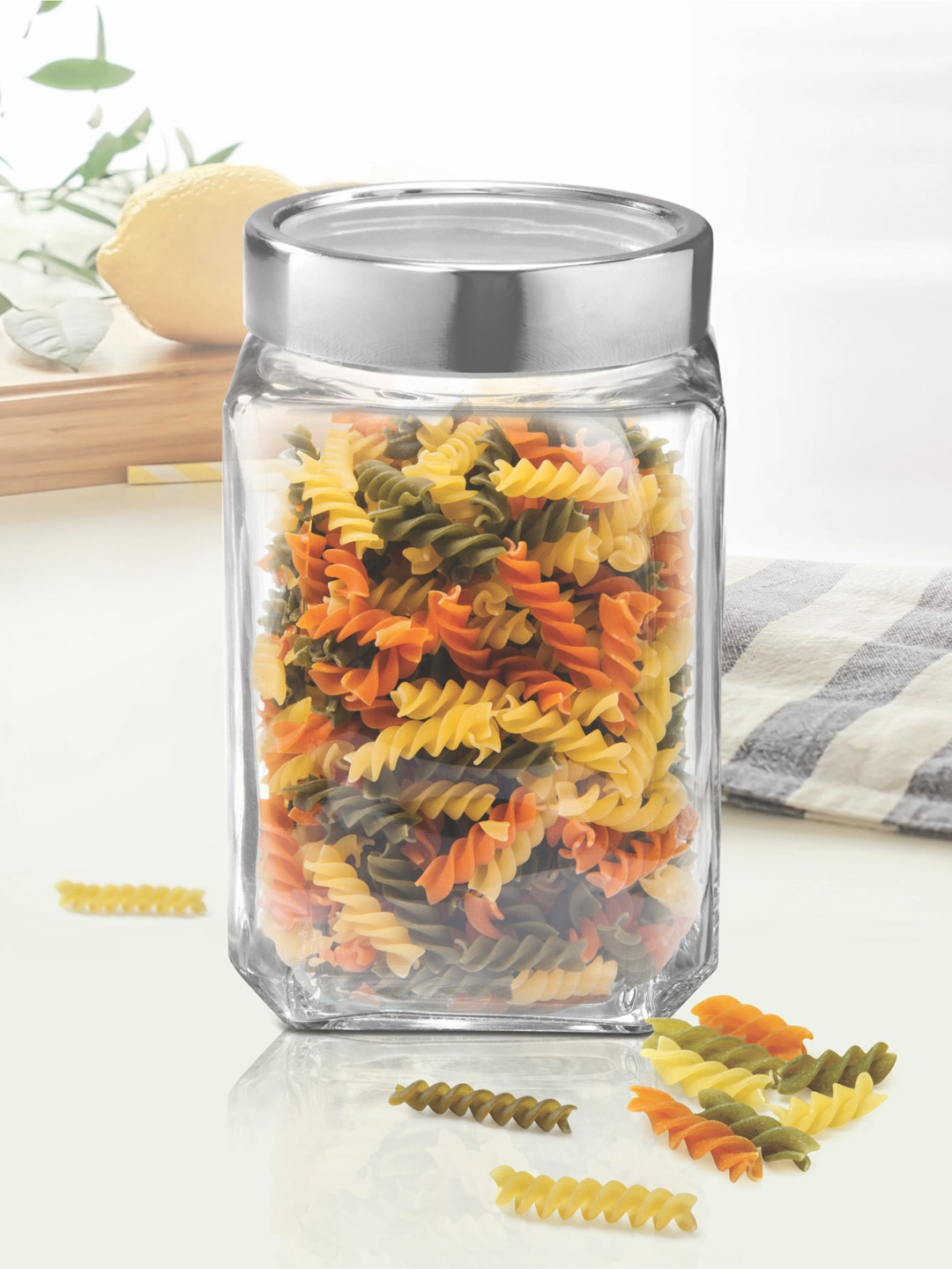 Buy Treo Cube Set Of 4 Transparent Storage Glass Jars 1.8 L Each ...