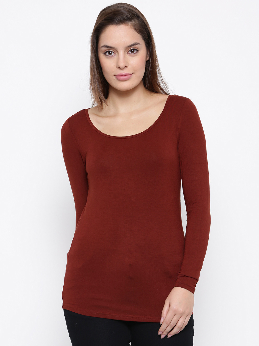 Buy CODE By Lifestyle Women Rust Solid Top - Tops for Women 2144658 ...